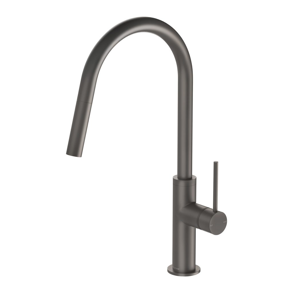 Vivid Slimline Pull Out Sink Mixer Brushed Carbon - OTC Tiles & Bathroom